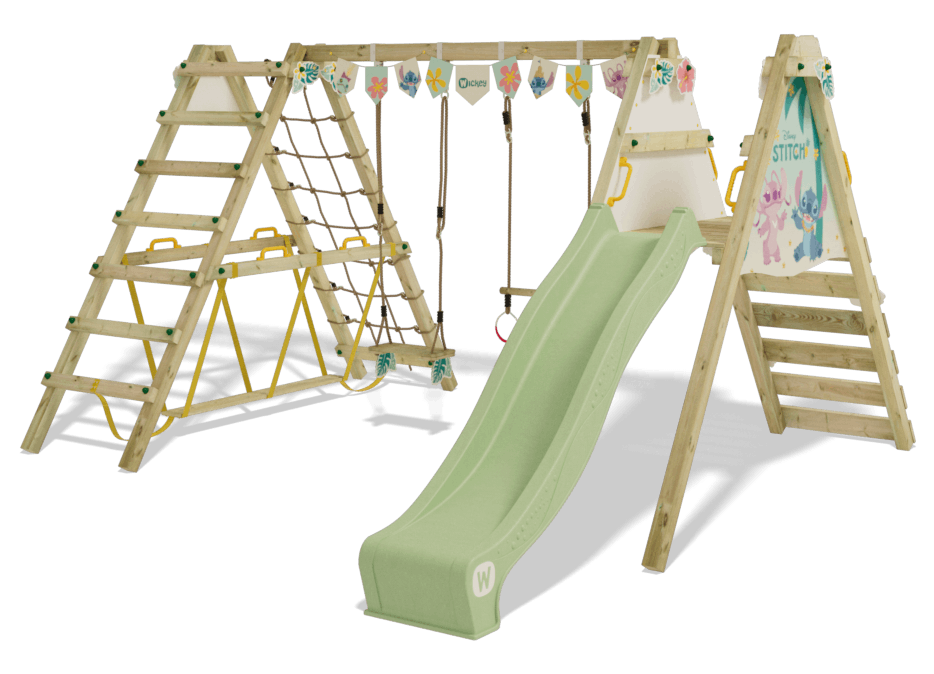 Disney Smart Shake wooden swing set with slide | Wickey.co.uk